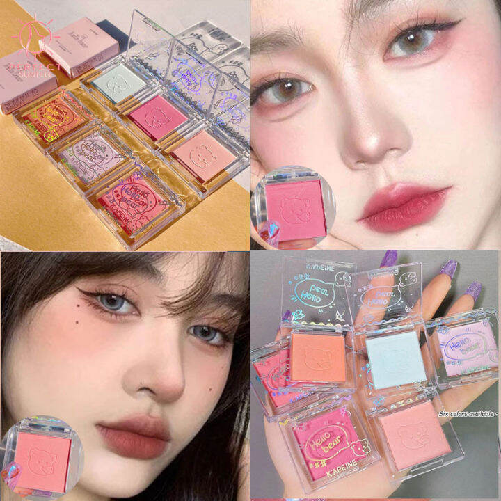6 Colors Blush Palette Rose Hawthorn Cheek Tint Blusher Powder Natural ...