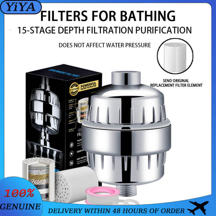Shower Water Filter Remove Chlorine Heavy Metals Filtered Showers Head Soften For Hard Water ...