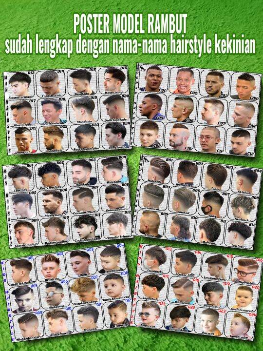 poster nama-nama hairstyle | Lazada Indonesia