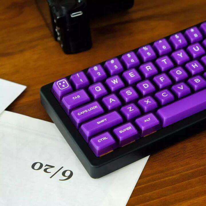 【Keycap Only】 Keycaps สีม่วงใสสีดำมินิมอลลิสต์สีม่วงรองเท้าฟุตบอล142 ...