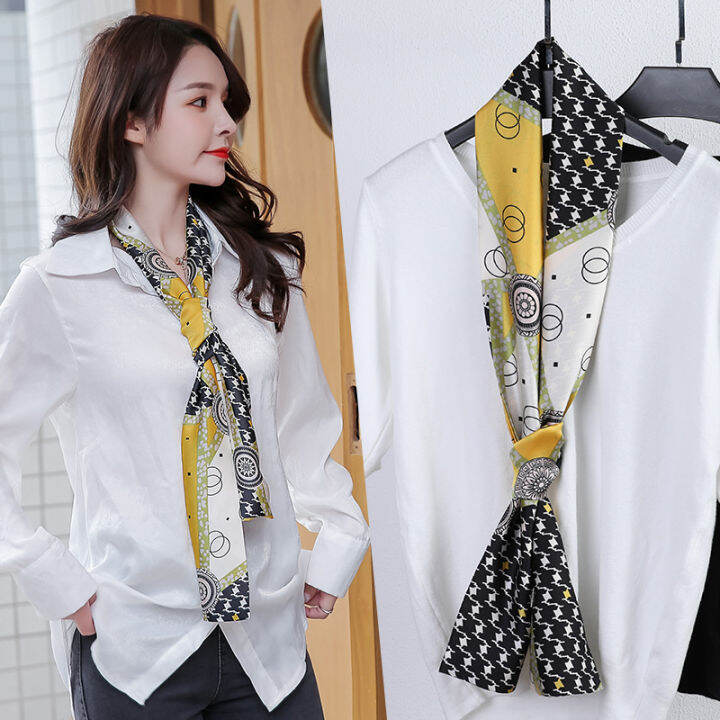 Narrow Strip xiao si jin South Korea Small Neckerchief Scarf Ride Suit ...
