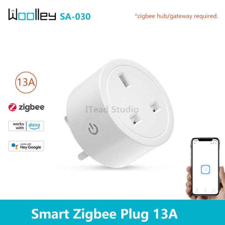 WOOLLEY 13A Zigbee Smart Plug UK Zigbee 3.0 Smart Socket eWeLink APP ...