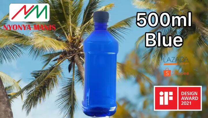 Botol Plastik Biru 500ml /PET Plastic Bottle with cap | Lazada