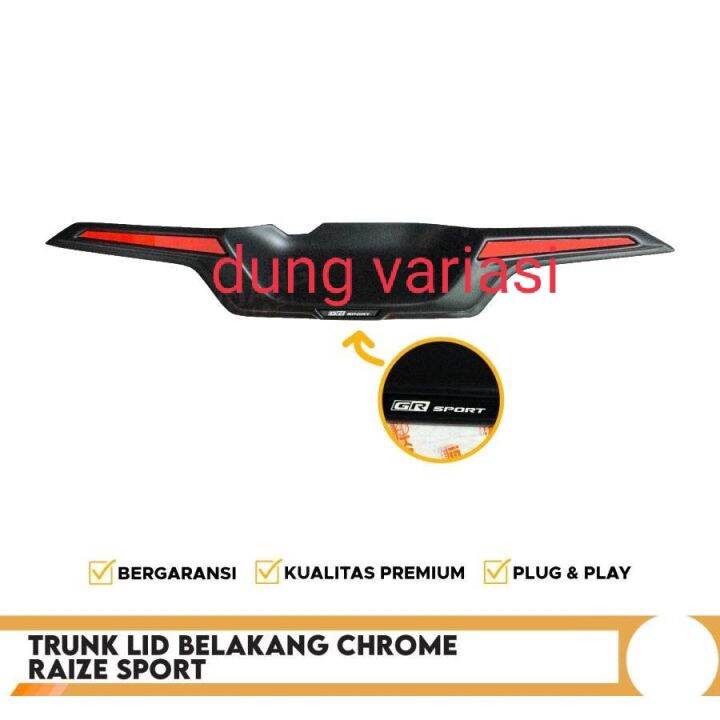 Trunk lid list bagasi mobil raize hitam list merah 2021,2022 | Lazada ...