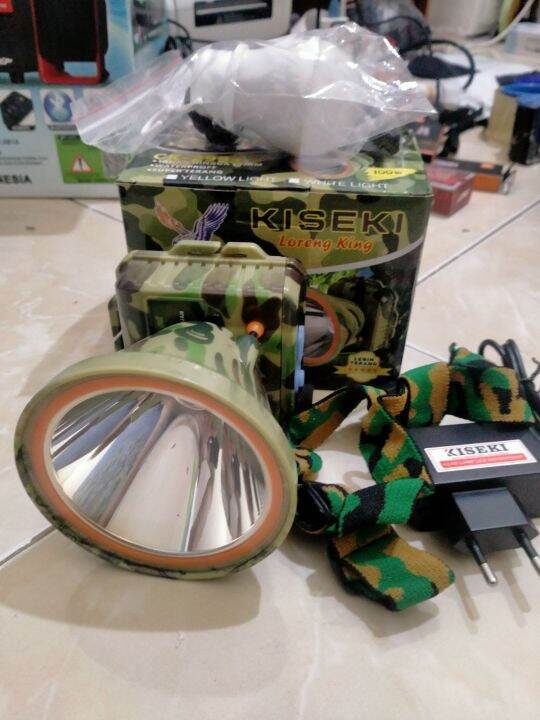 Senter Kepala MODEL KISEKI Loreng King 100 Watt CK-299 Cahaya Putih LED ...