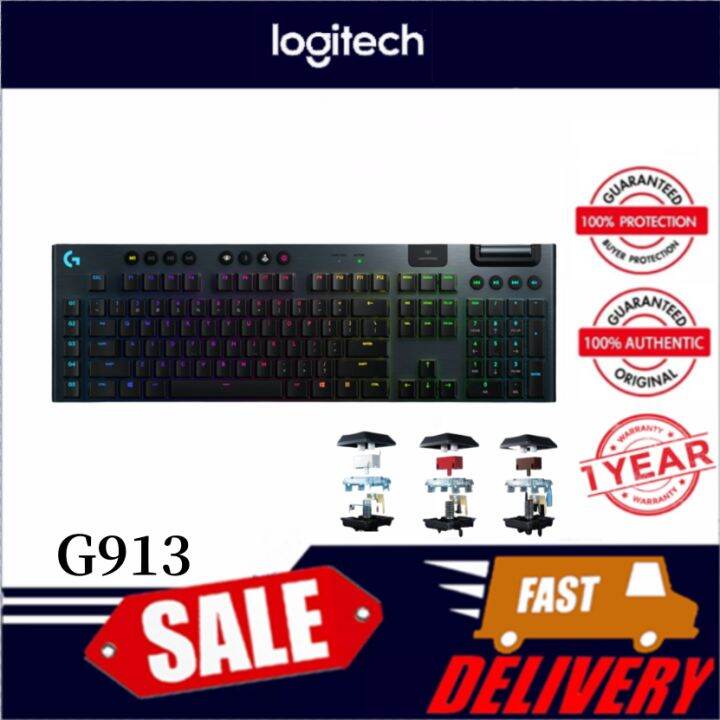 Logitech G913 LIGHTSPEED Wireless RGB Mechanical Gaming Keyboard ...