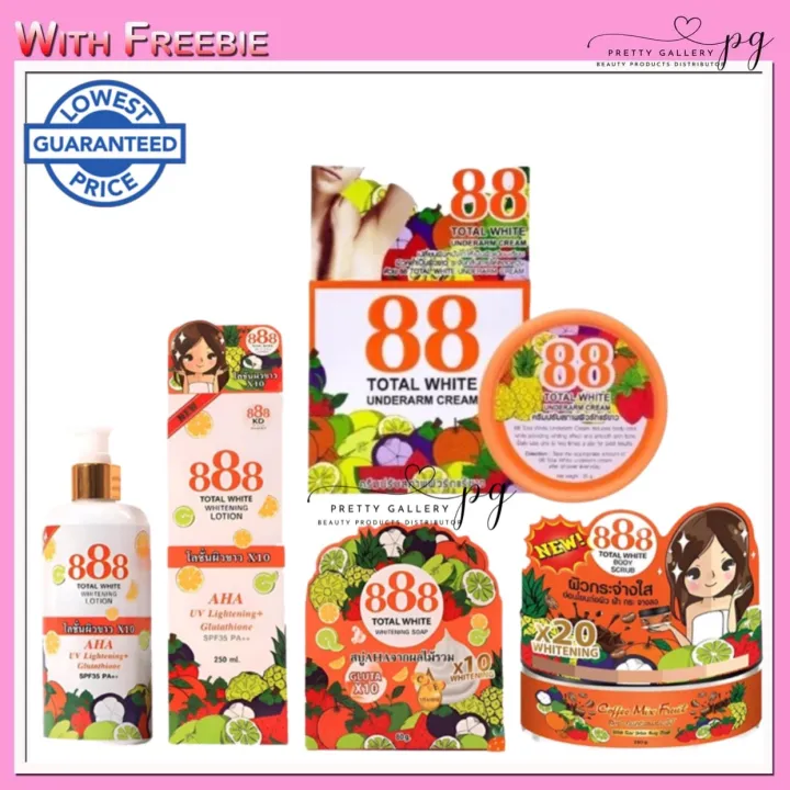 TOTAL WHITE 888 LOTION | UNDERARM CREAM | 888 SOAP | SCRUB | Lazada PH