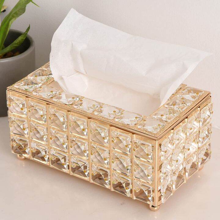 Kotak Tisu Kristal Tempat Tissue Kristal Tempat Tisu Tempat Tisu Gold ...