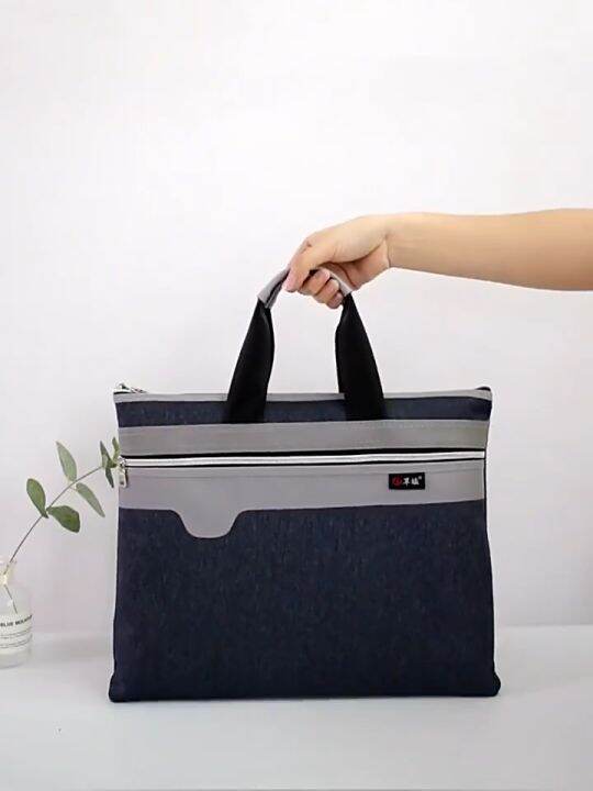 Zipper File Bag Pouch, A4 Zippered Document Bag with Handle Business ...