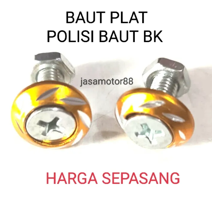 BAUT BK BAUT PLAT NOMOR MODEL SISIK BAUT 10 HARGA SEPASANG | Lazada ...