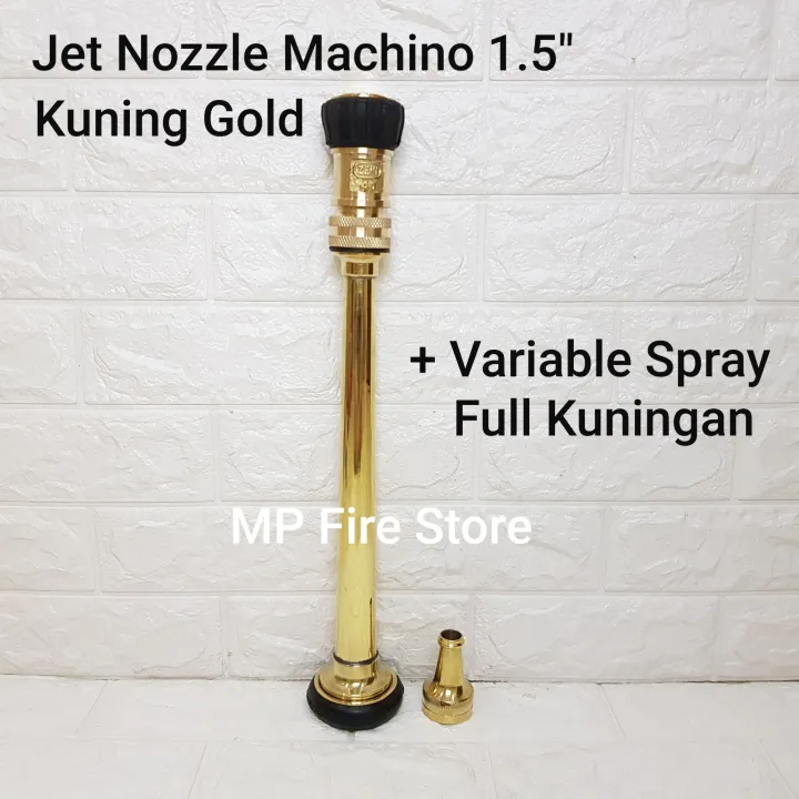 FIRE JET NOZZLE PEMADAM MACHINO 1.5 in GOLD + VARIABLE FOG SPRAY ...