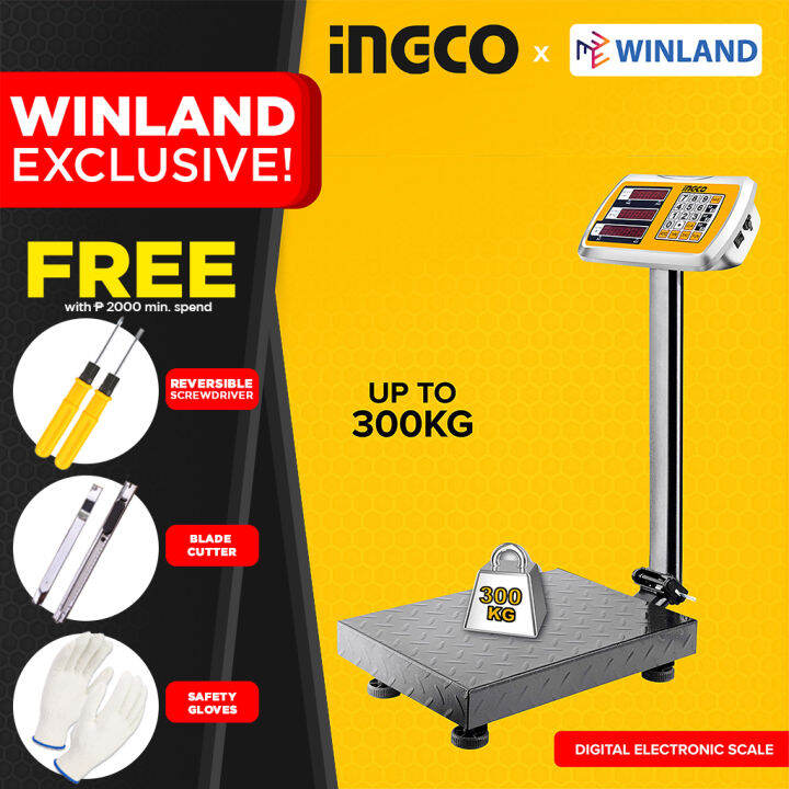 INGCO by Winland 300kg Rechargeable Weighing Platform Scale HESA33003 ...