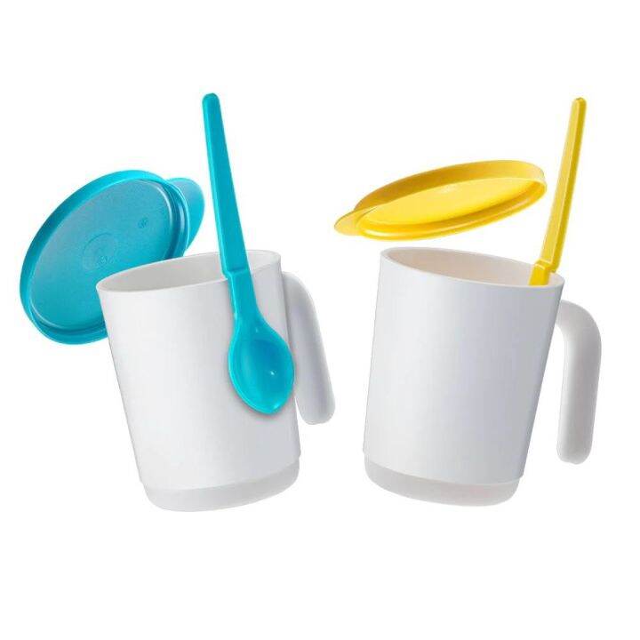 Tupperware Illumina Mugs (2) 350ml with Spoon (2) | Lazada