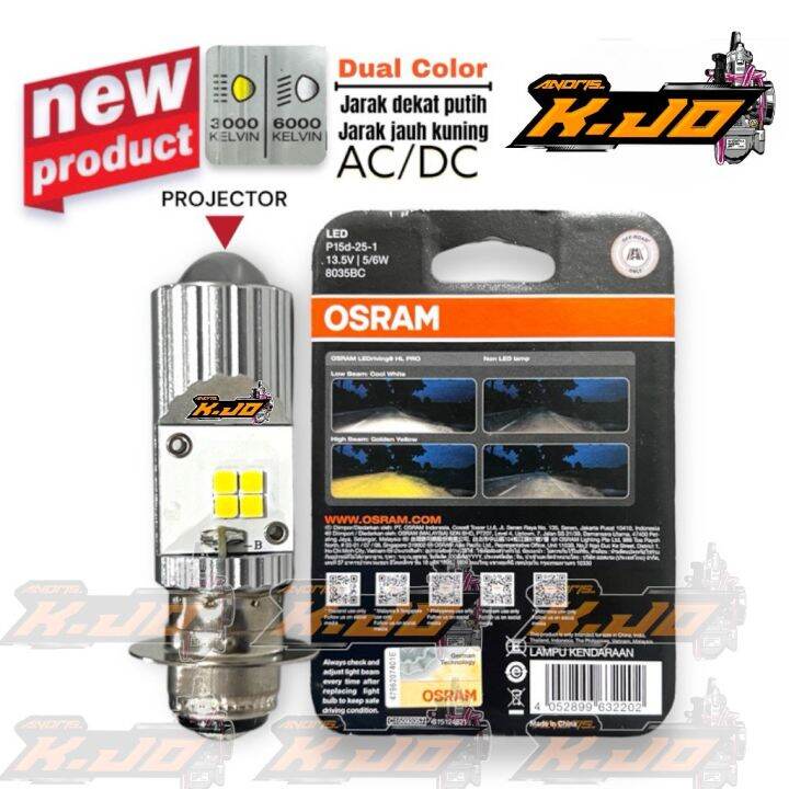 LED Motor Projektor OSRAM T19 PRO 2Warna Putih Kuning Bebek dan Matik ...