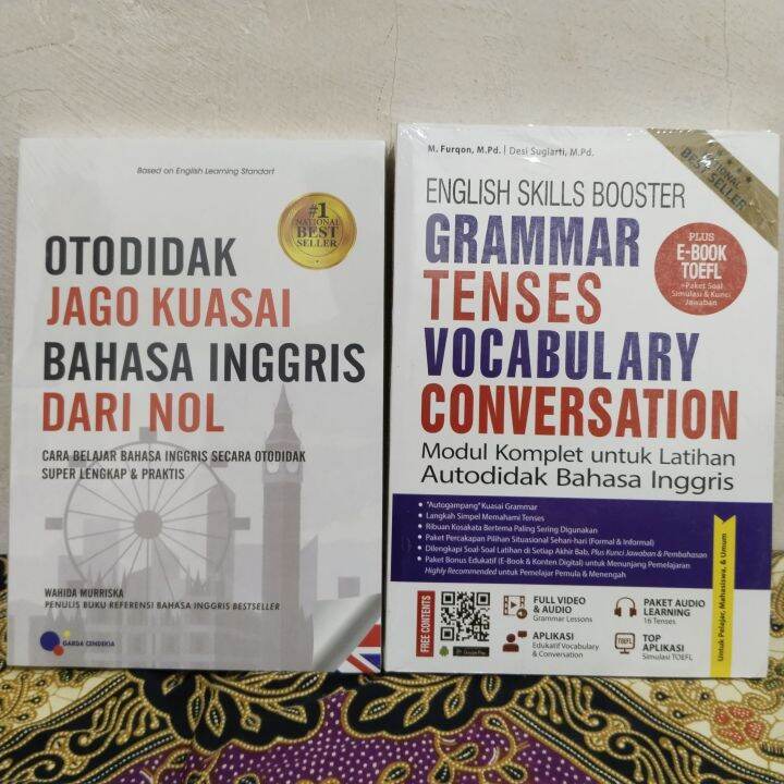 1 Paket 2 Buku, Otodidak Jago Kuasai Bahasa Inggris Dari Nol dan English skills Booster Grammar ...