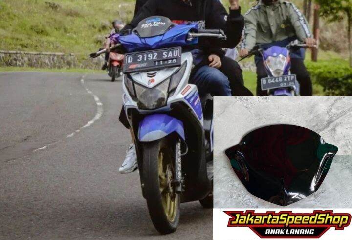 VISOR HONDA BEAT FI LAMA BAHAN AKRILIK MODEL BEAT KARBU WARNA HITAM PNP ...