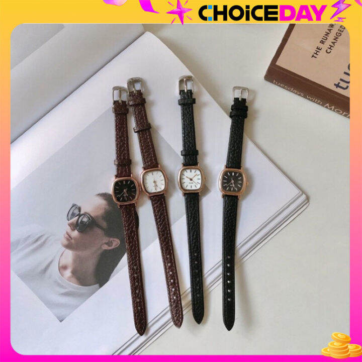 Korean Fashion Simple Lovely Square Dial Watch with Friendship Watches ...