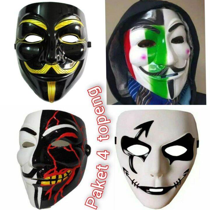 topeng hacker paket isi 4 ya | Lazada Indonesia