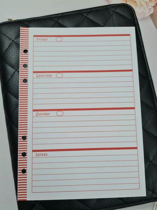 40PCS HORIZONTAL LINES A5 6 RING PLANNER INSERTS REFILL | Lazada