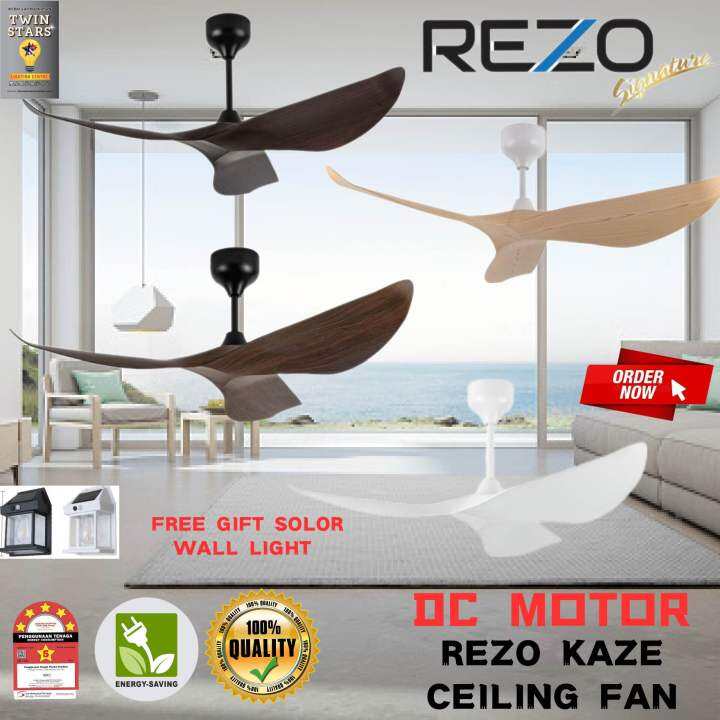 REZO Kaze 52inch Ceiling Fan 3 Blades DC MOTOR 6 Speed Remote Control ...