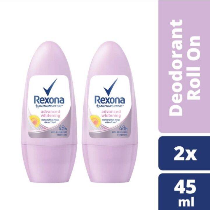 Rexona Deodorant Roll On Advanced Whitening 45ml twin pack | Lazada ...