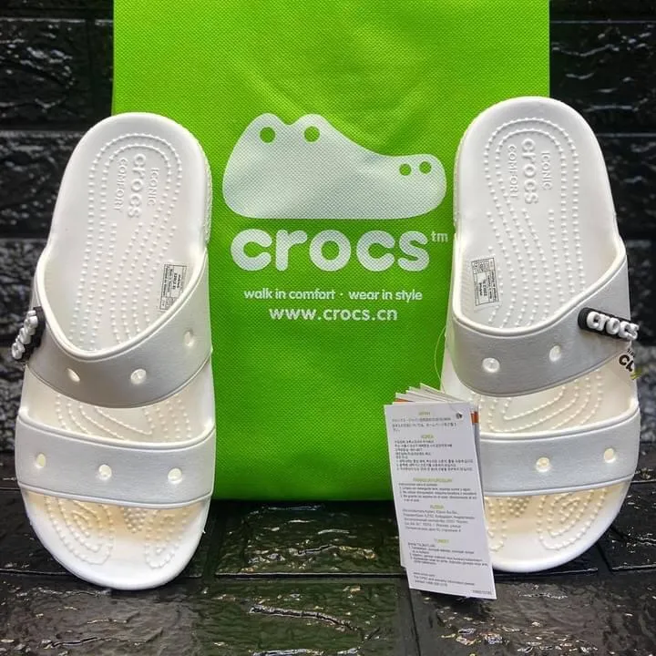 Crocs Slides with TWO “crocs” jibbitz Double Strap High Quality | Lazada PH