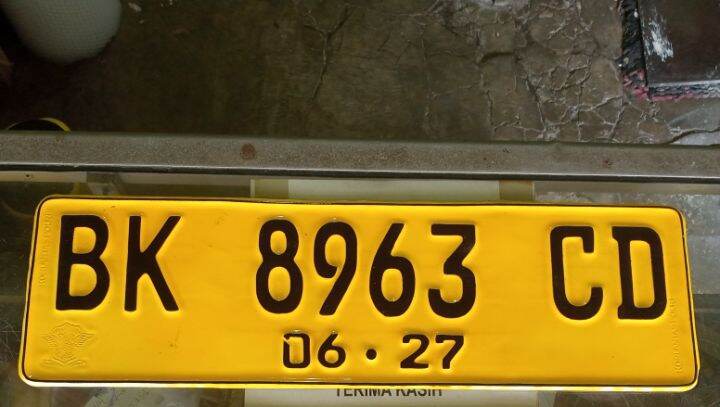 Plat nomor mobil kuning FONT TERBARU berlogo standar samsat 1PCS dan ...