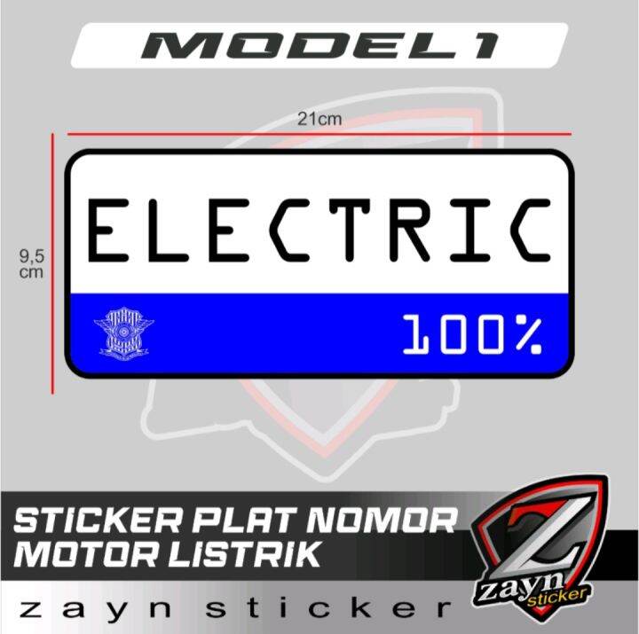 STICKER PLAT NOMOR MOTOR LISTRIK ELECTRIC DLL 1 | Lazada Indonesia