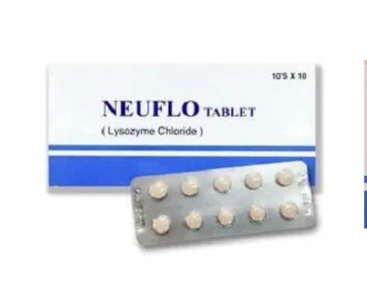 Neuflo (Lysozyme Chloride) 90mg, 100 Tablets for anti-inflammatory ...
