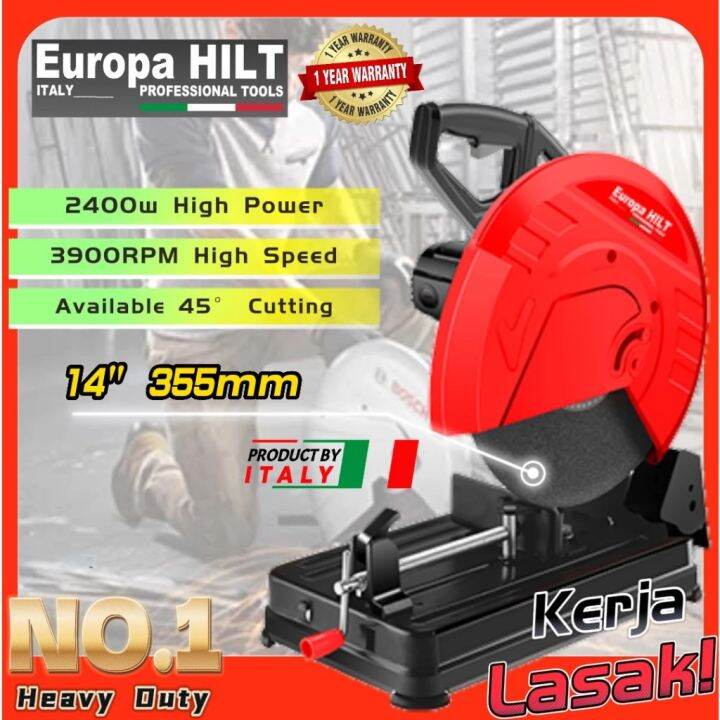 Europa HILT ITALY HEAVY 2400 2400w 14" 355mm Cut Off Saw Machine Mesin Potong Besi | Lazada