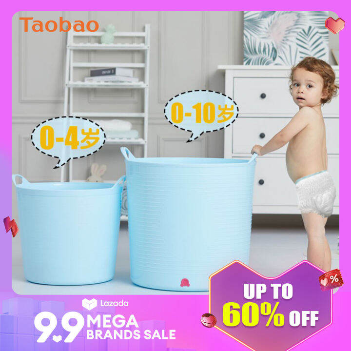 Baby Bath Bucket Children Shower Bucket Bath Bucket round Bucket Bath ...