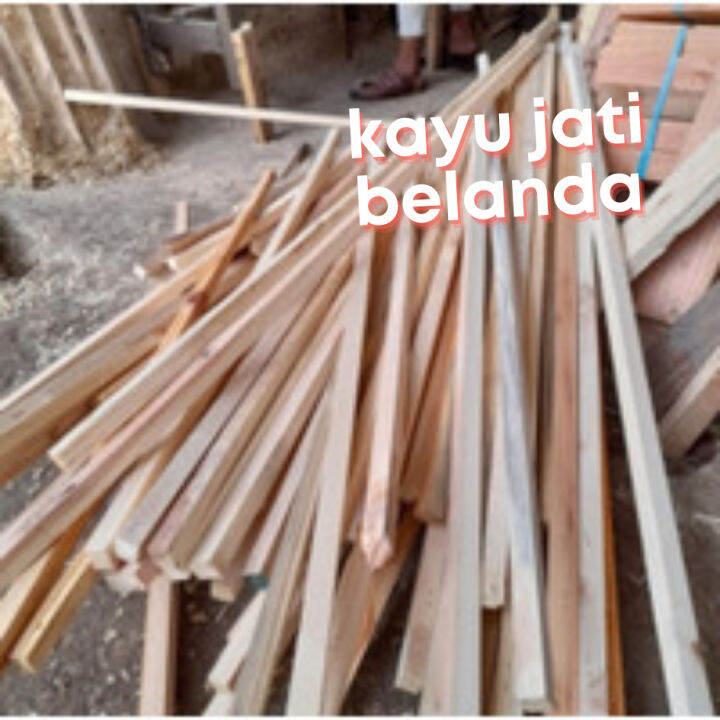 10 Kayu Reng List Stick Jati Belanda ukuran 1,5x2x120cm Untuk Kerajinan ...