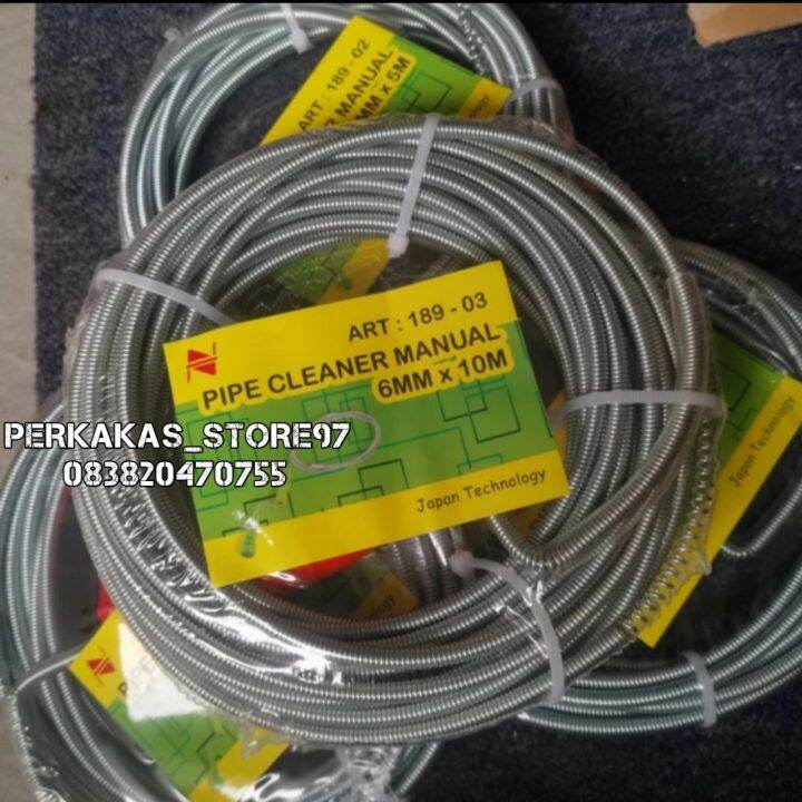 Pipe cleaner NANKAI 6mm × 10 meter alat pembersih pipa tersumbat manual | Lazada Indonesia
