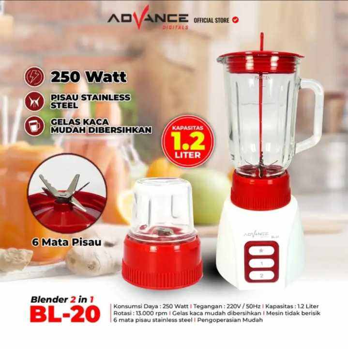 Blender advance bl-20 terbaru dilengkapi dengan mata pisau stainless dan mesin tidak berisik ...