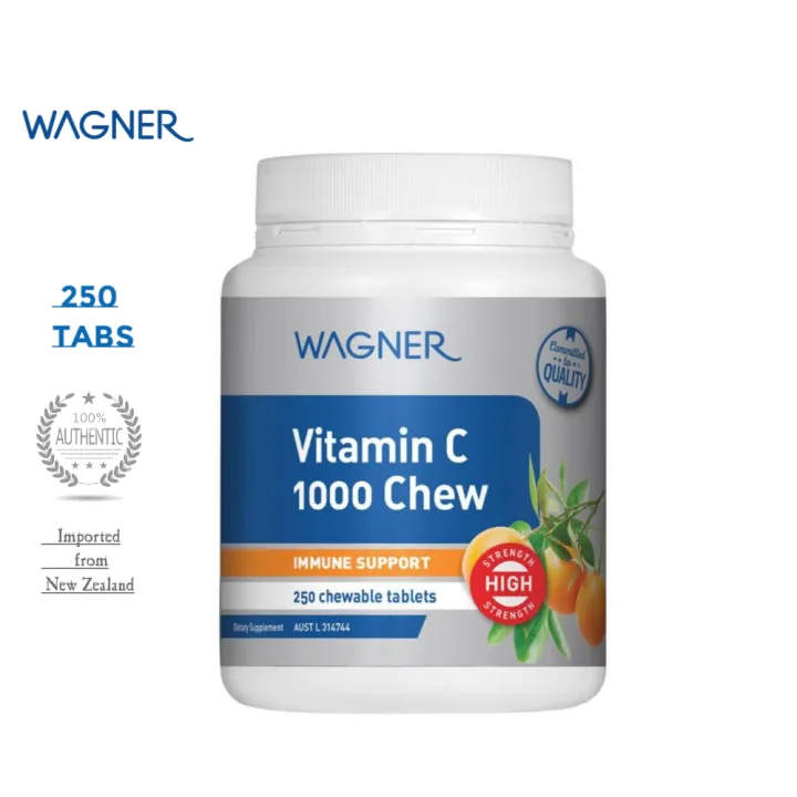 Wagner Vitamin C 1000mg Chewable 250 Tablets One-A-Day - Exp Date March ...