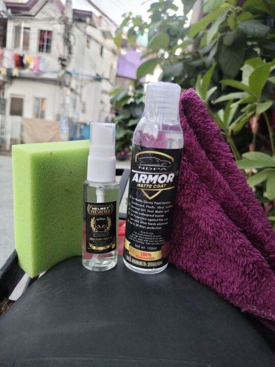Armor matte and glosy 100ml with free helmet freshener microfiber towel ...