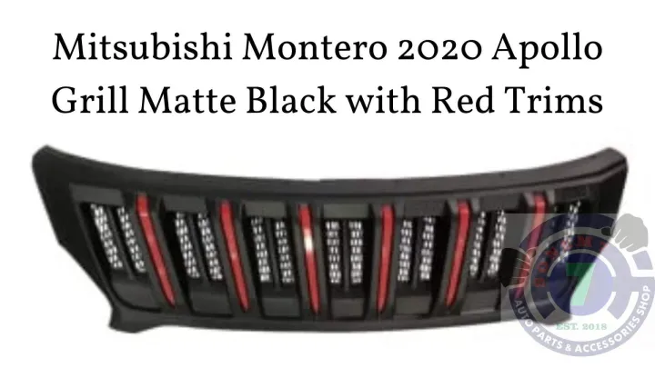 Mitsubishi Montero 2020 matte black with red trims. front grill | Lazada PH