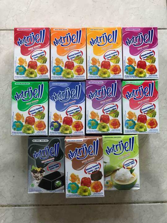 Nutrijell Ekonomis Box Nutrijel Jeli Jelly Powder Buah 10gr Coklat 20gr ...