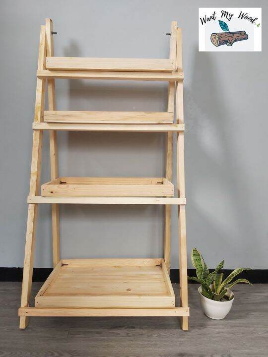 Wooden Rack - 4 Layers Foldable & Ready to Use No Need to assemble ...