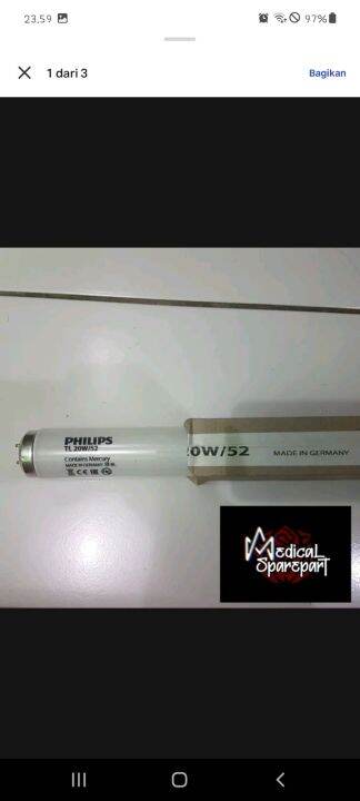 LAMPU TL BLUELIGHT MERK PHILIPS 20W/52 20W 20 WATT MADE IN GERMANY ...