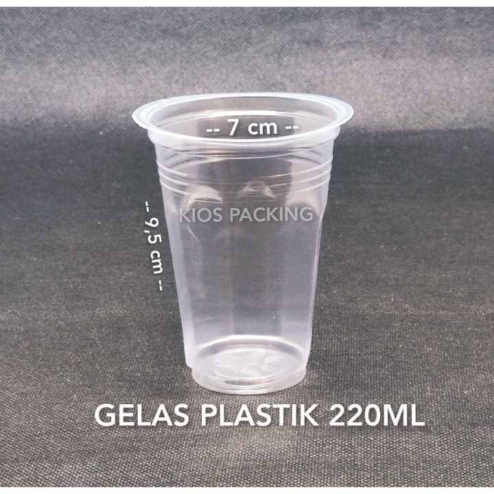 Gelas Plastik Bening 220ml isi 50pcs | Gelas Kopi | Anggur Grape 220 ml | Lazada Indonesia