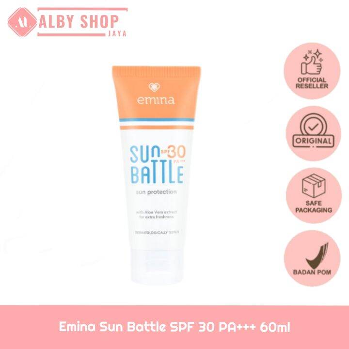 Alby Shop Jaya - Emina Sun Battle SPF 30 PA+++ | Emina Sun Protection SPF 30 | Sunscreen Emina ...