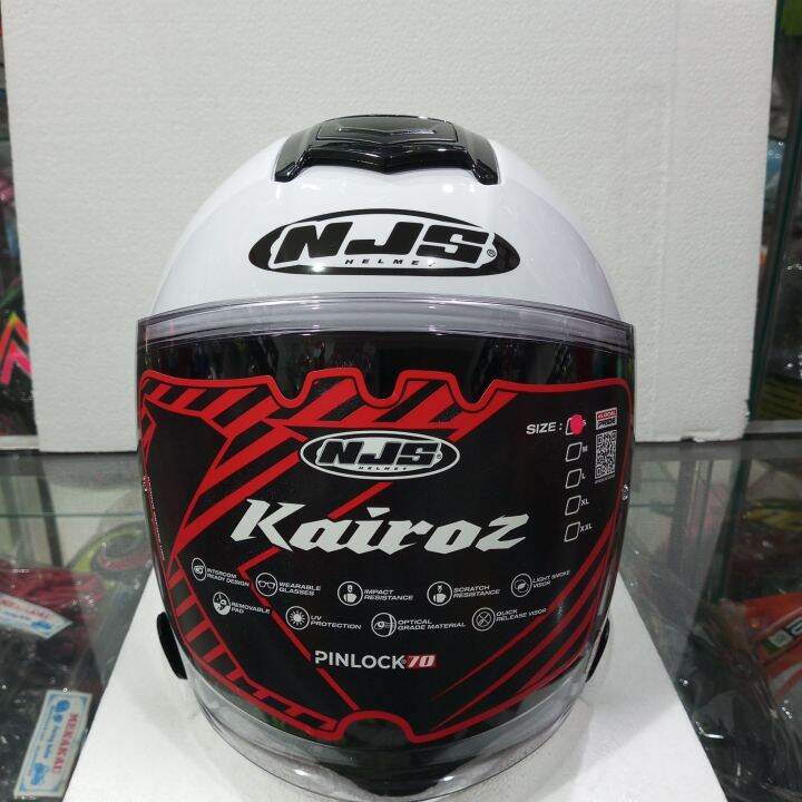 Helm NJS Kairoz Solid Putih Original | Lazada Indonesia