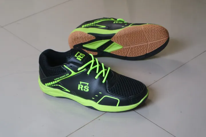 sepatu badminton RS super series hitam hijau premium high quality ...