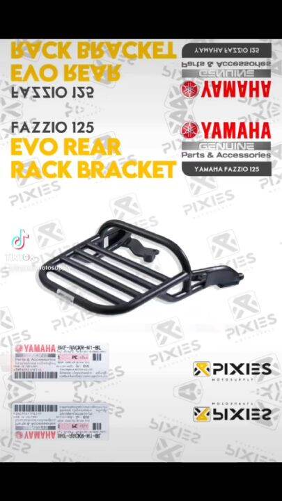 BKFRACKRM1BL Yamaha Fazzio 125 Evo Rear Topbox Box EVO Bracket Carrier ...