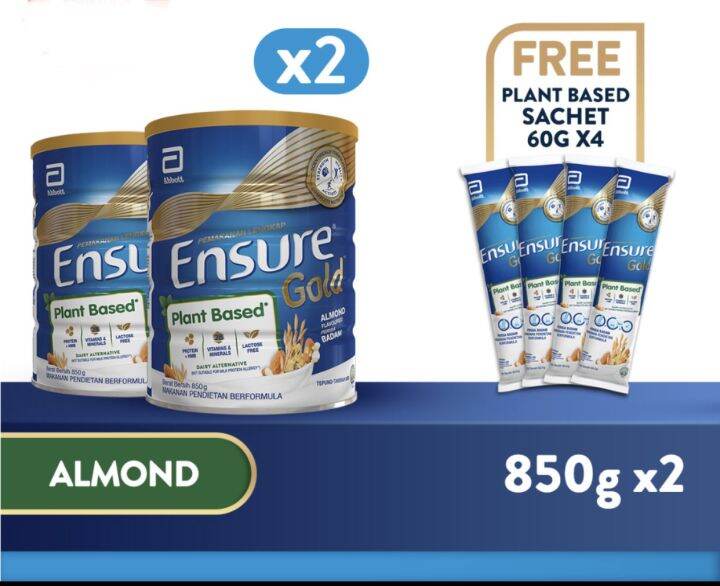 Ensure Gold Plant Based Almond 850g x 2 foc 4 sach plant based exp 2/ ...