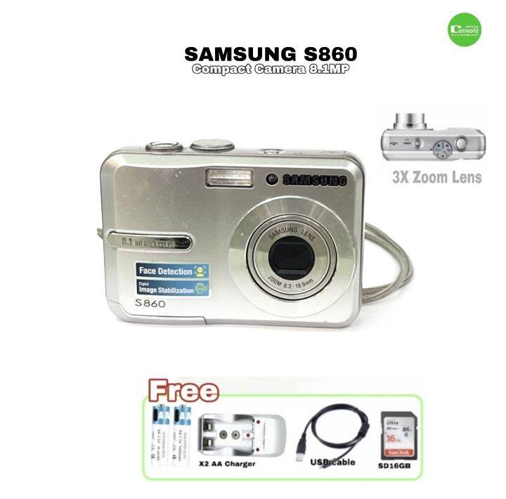 Samsung S860 Camera 8.1MP 3X Zoom Lens มีกันสั่น กล้องดิจิตอล ใช้ ...