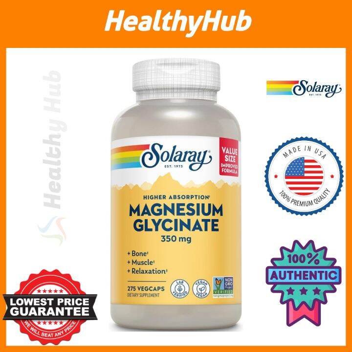 Magnesium Glycinate, Solaray High Absorption Magnesium Bisglycinate ...