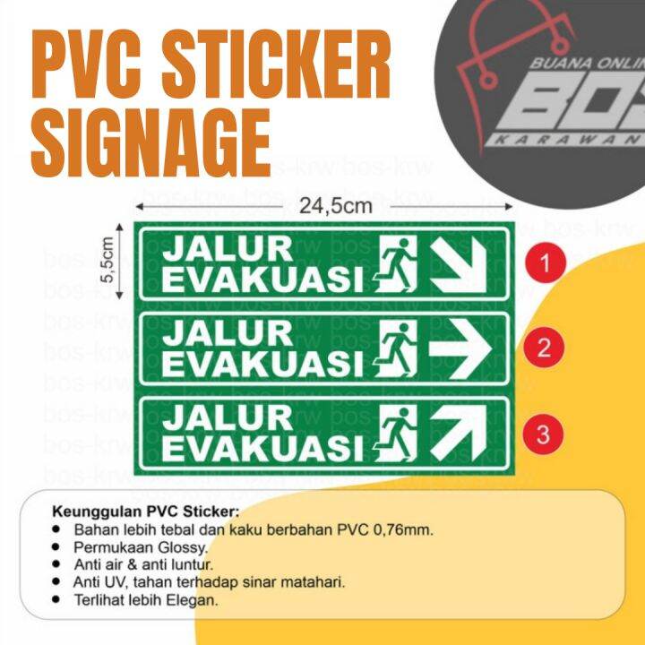 PVC STICKER JALUR EVAKUASI | Lazada Indonesia