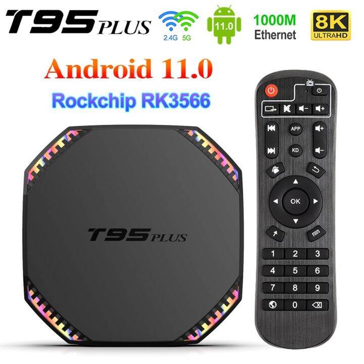 T95 PLUS TV BOX RK3566 ANDROID 11 DUAL BAND WIFI BLUETOOTH NETWORK PLAYER TV RECEIVERS IPTV SET ...